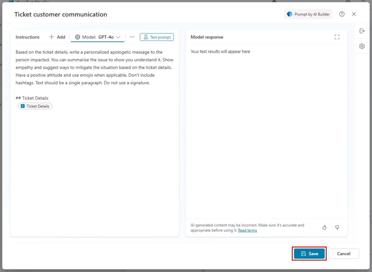 Create a prompt | Designing your own copilot using Copilot Studio