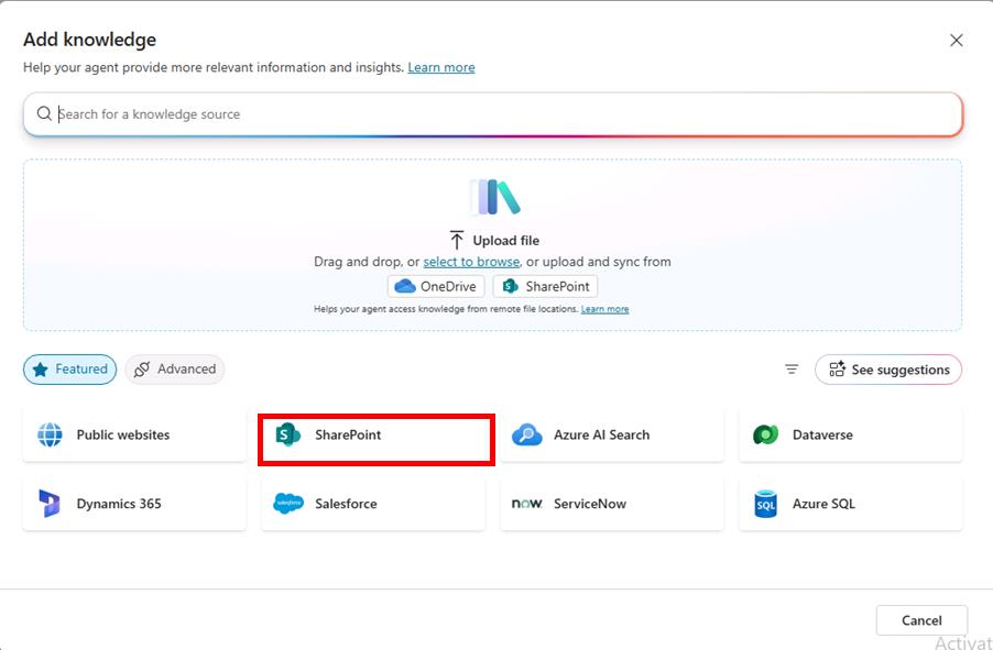 Configure a SharePoint knowledge source | TechWorkshop L300 - Designing your own Copilot with ...