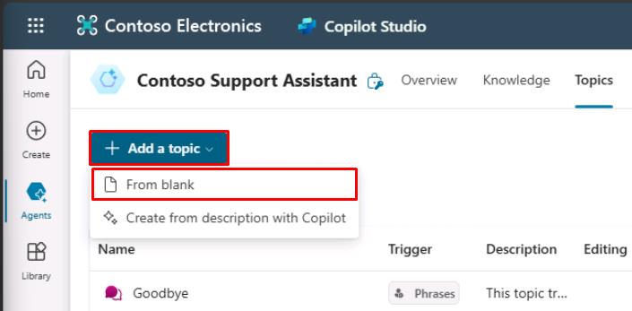 Create your first topic | Designing your own copilot using Copilot Studio