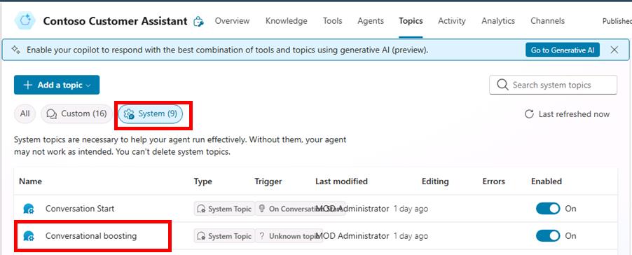 Configure custom instructions for classic orchestration | Designing your own copilot using ...