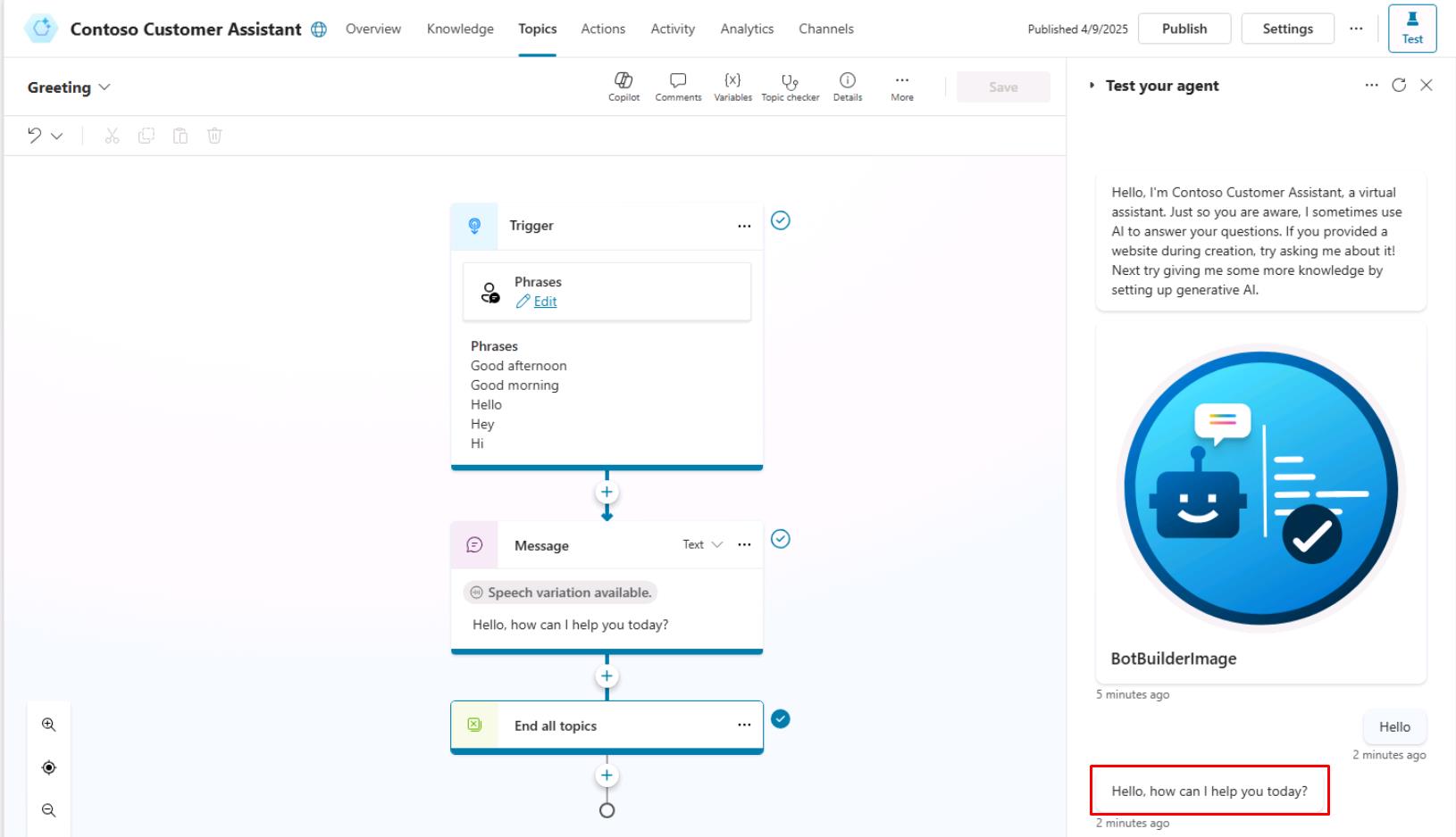 Test your agent | Designing your own copilot using Copilot Studio