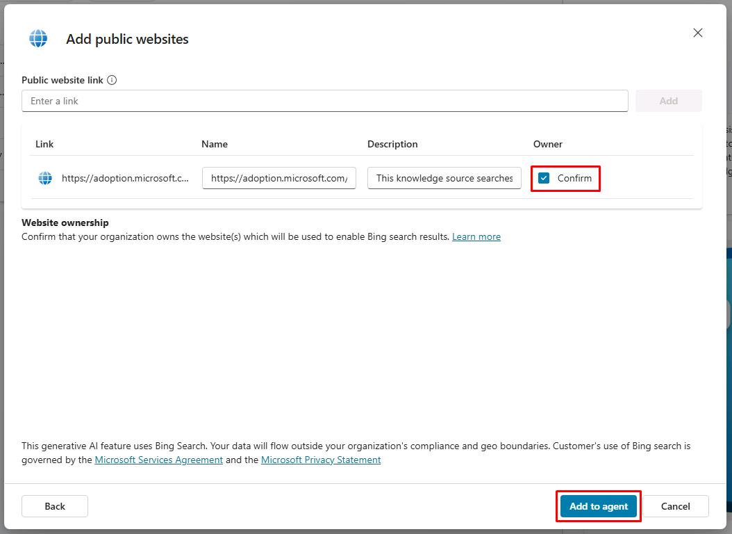 Configure a website knowledge source | TechWorkshop L300 - Designing your own Copilot with ...