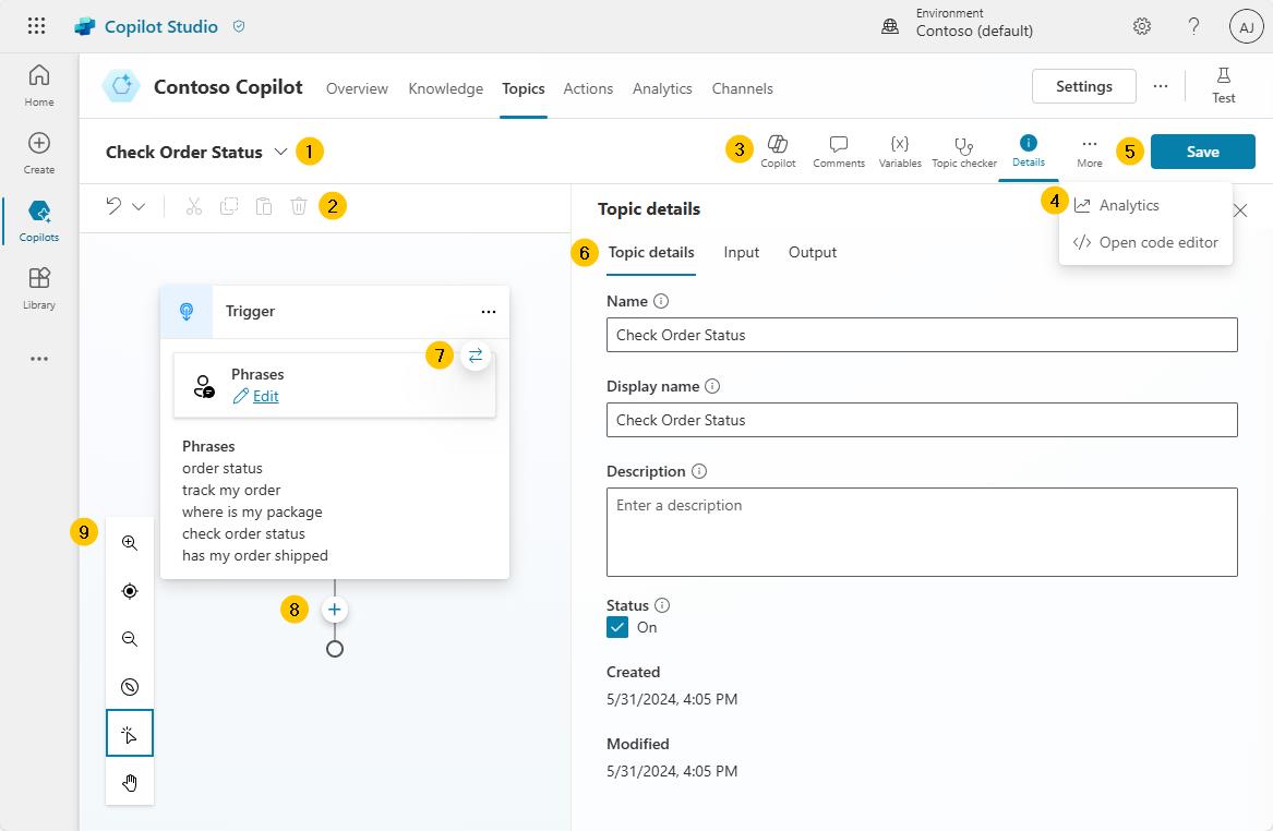 Create your first topic | Designing your own copilot using Copilot Studio