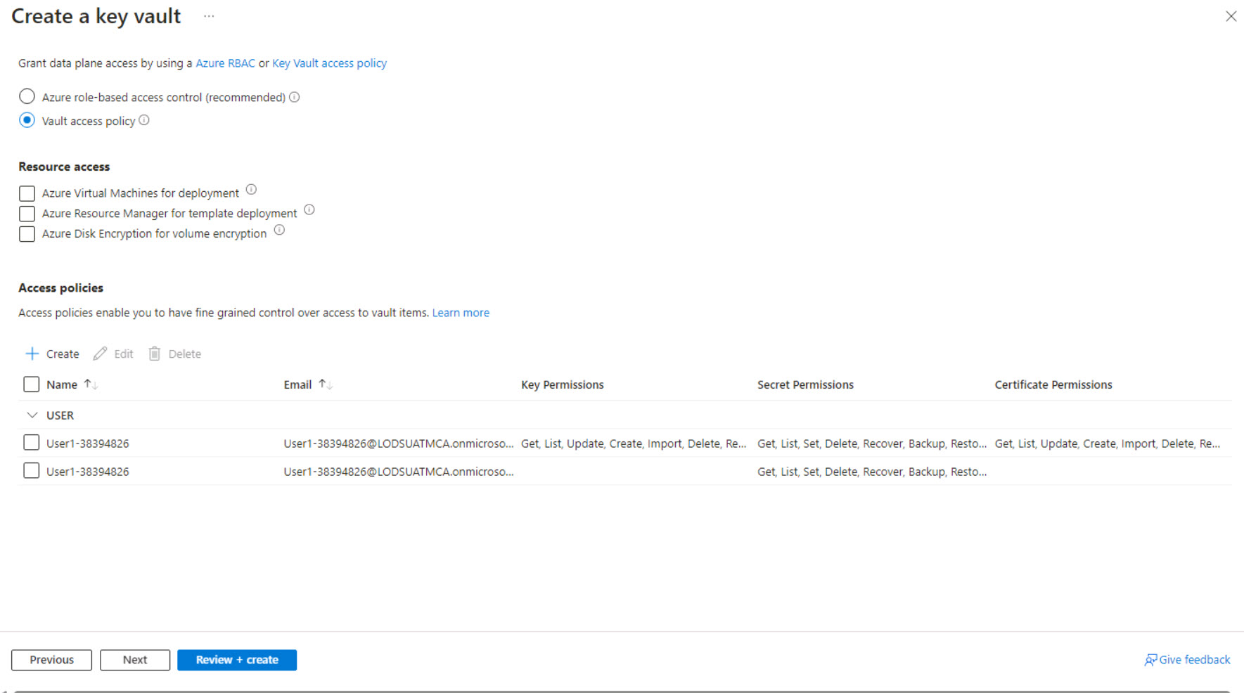 Create a Key Vault | Fabric w/ Azure Databricks