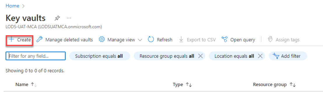 Create a Key Vault | Fabric w/ Azure Databricks