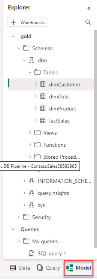 Create a new semantic model and choose required tables | Fabric w/ Azure Databricks