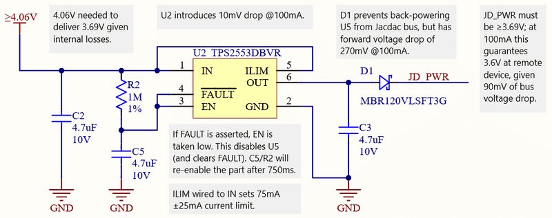 Example 100mA power delivery circuit